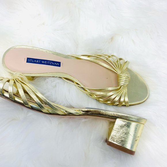 Stuart Weitzman | Shoes | Stuart Weitzman Sidney Crinkled Metallic Gold ...